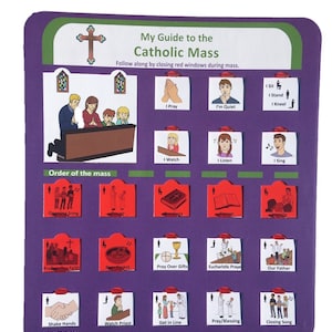 Kids Picture Guide to Catholic Mass, With Pull-down Red Window Sliders ...
