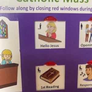 Hello Jesus Picture Guide to Catholic Mass, With Pull-down Red Window ...