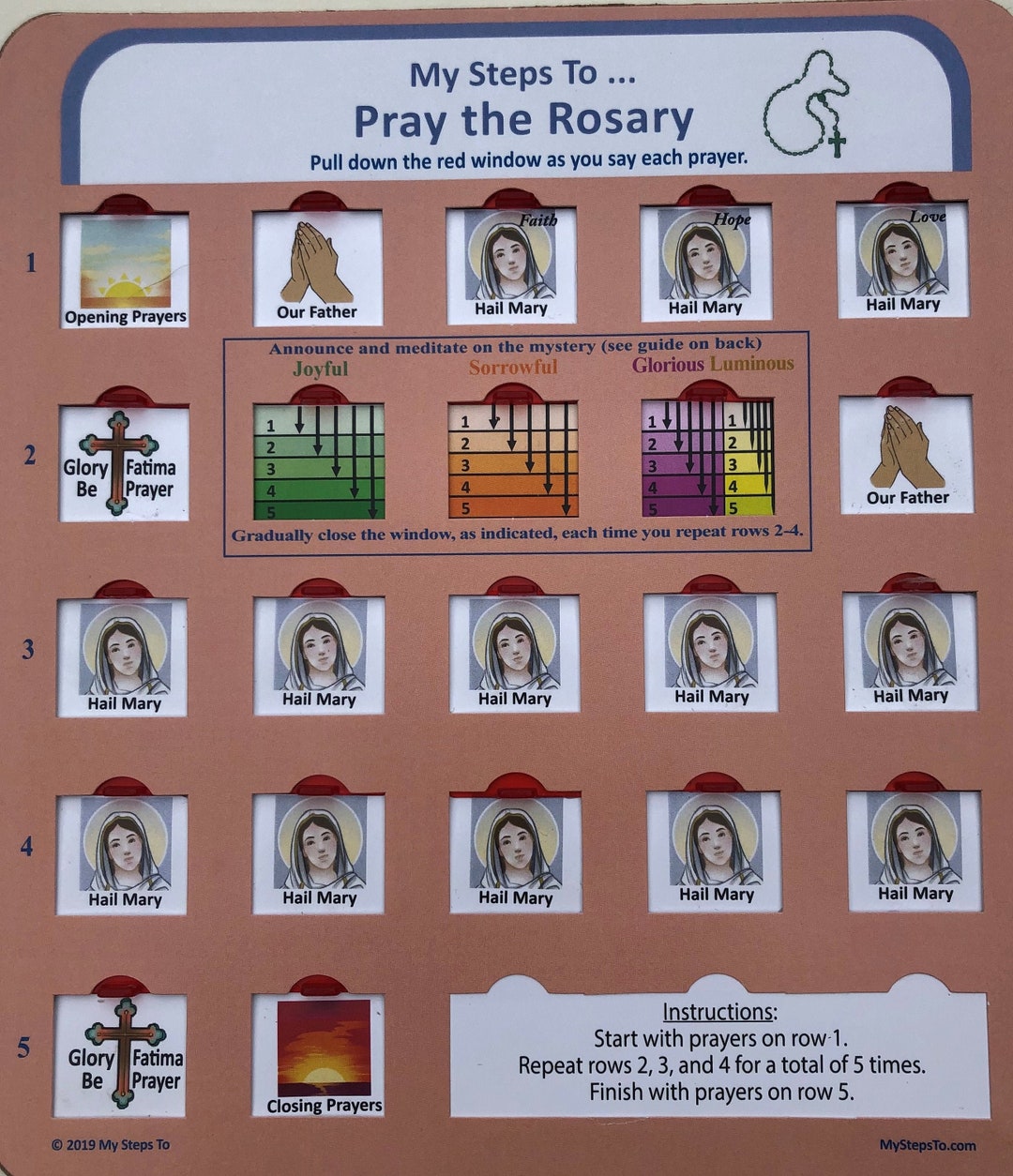 My Guide to Pray the Rosary, Pull-down Red Window Sliders, Rosary ...