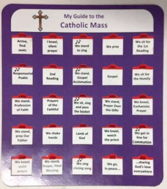 Word Guide to Catholic Mass With Pull-down Red Window - Etsy