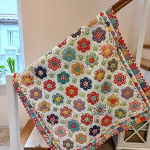 Flower Baby Quilt, Handmade Patchwork Quilt, Modern Colorful Quilt ...