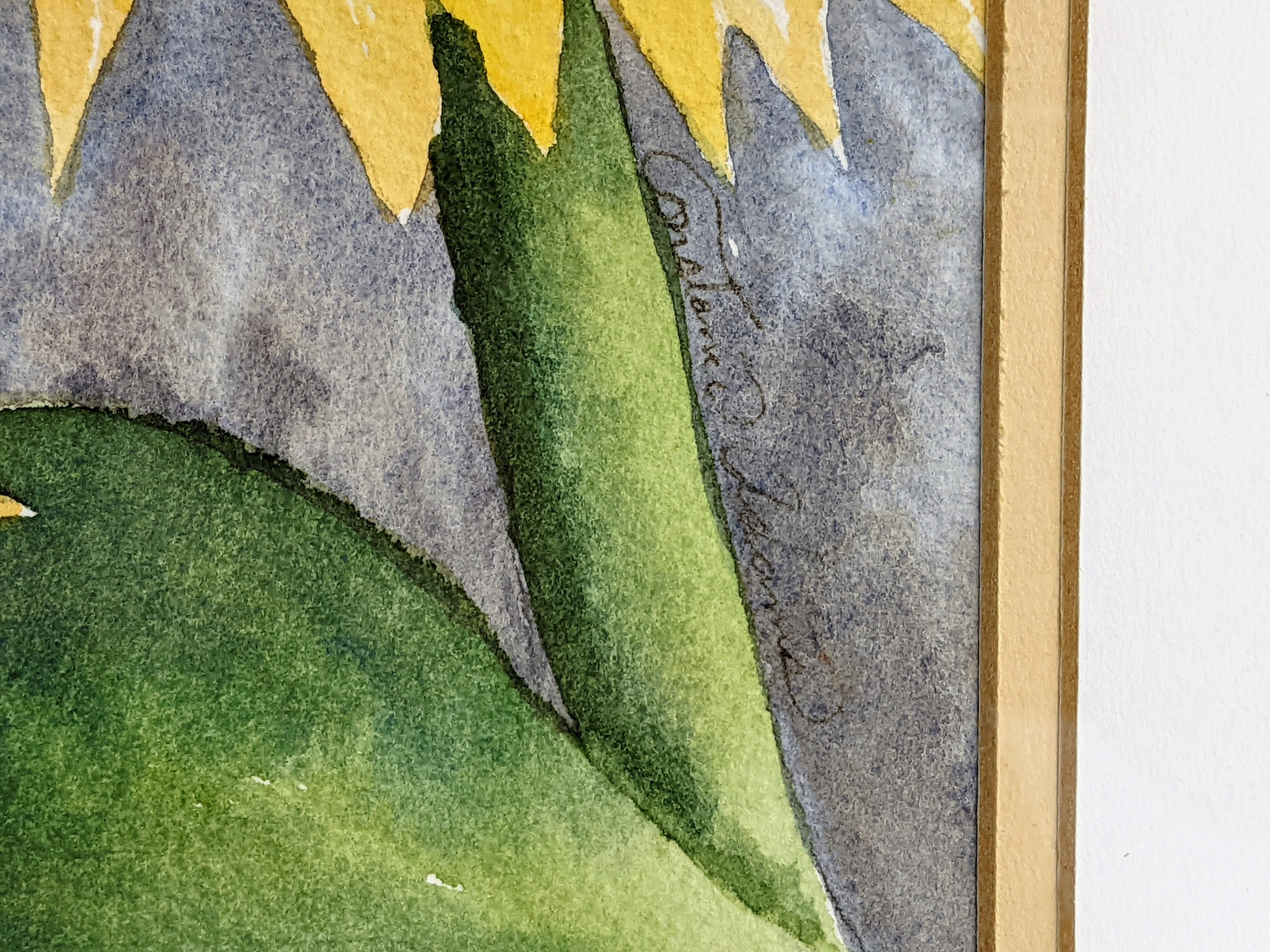 Constance Adams Framed Watercolor Painting of Sunflowers - Etsy