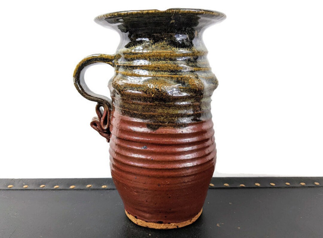 JW Mid Century Studio Pottery Stoneware Vase With Handle - Etsy