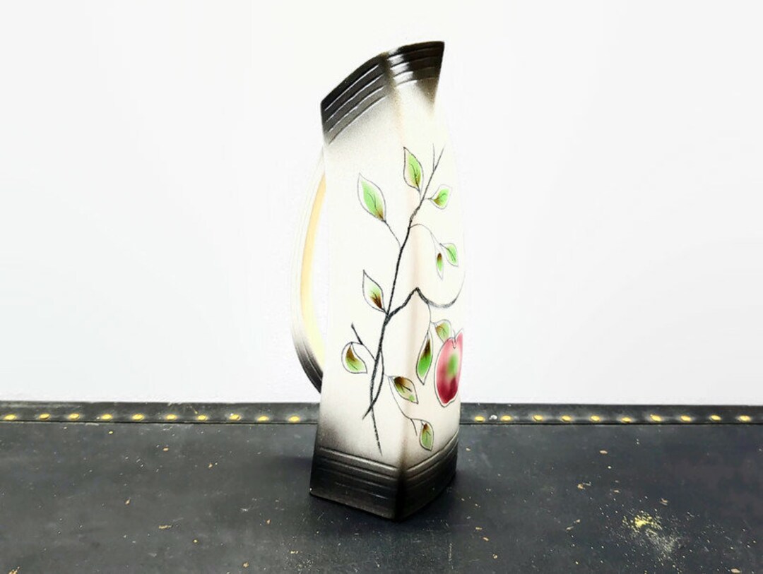 Mid-century Modern Art Pottery Curved Pitcher Italy Signed Chellini 10 ...