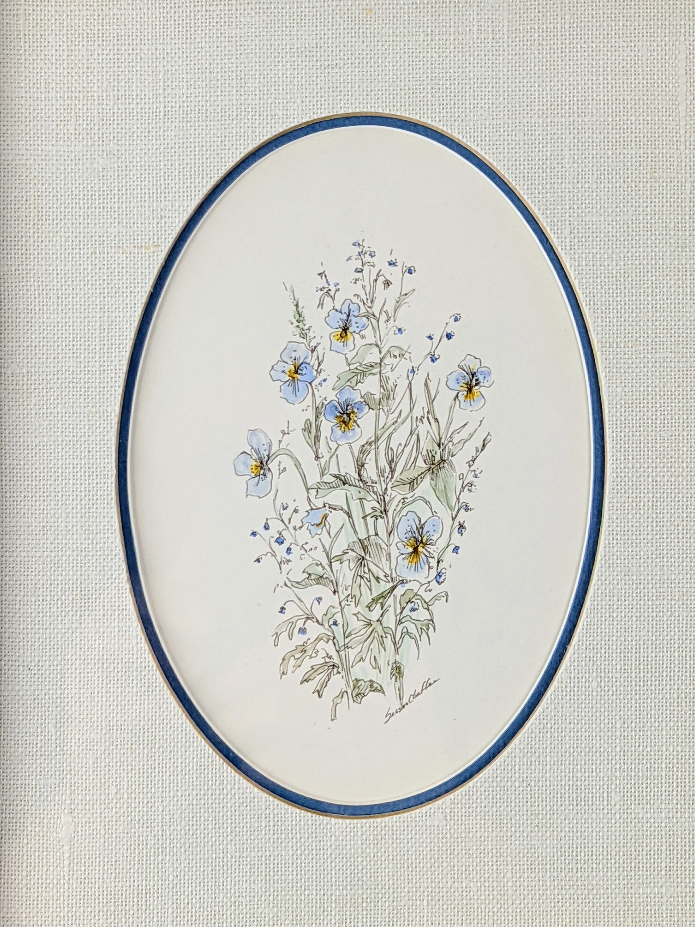 Original Susan Chaffee Watercolor & Pen Painting of Flowers W/ COA - Etsy