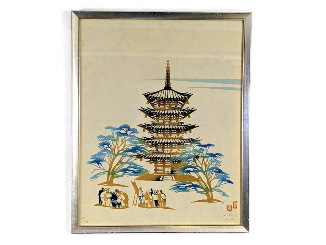 Vintage Woodblock Print Toshijiro Nenjiro Inagaki "sketchis of To-ji ...