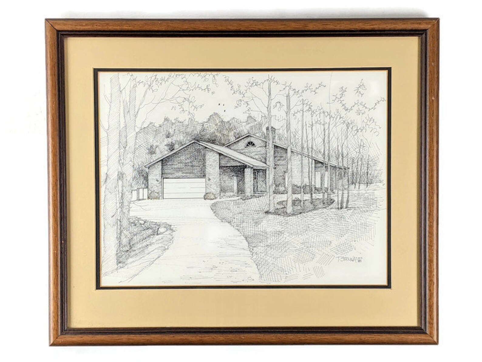 Timothy Jon Struna Original Pen Ink Drawing of a House in the - Etsy