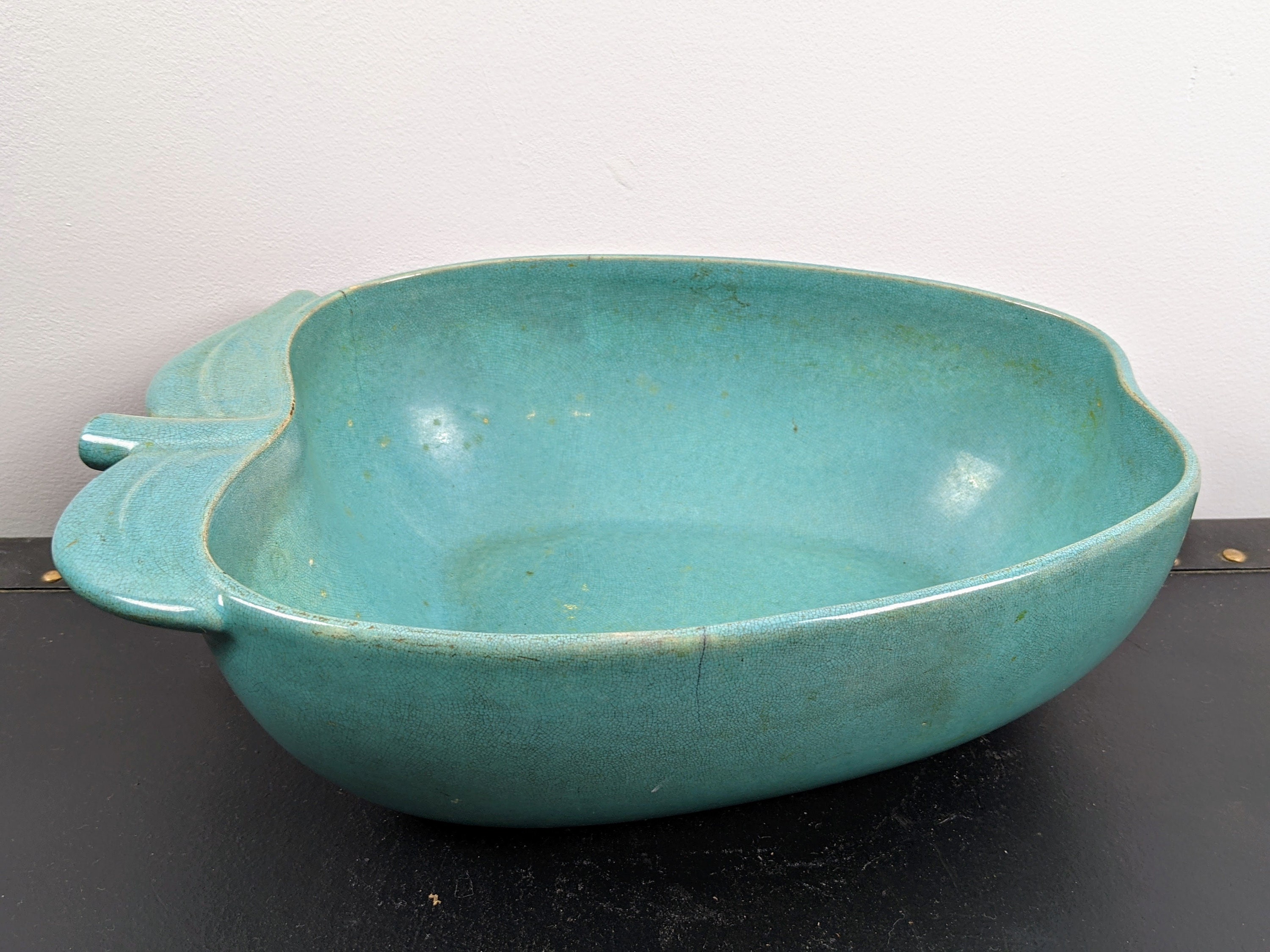 Vintage Large Red Wing Apple Serving Bowl in Aqua - Etsy