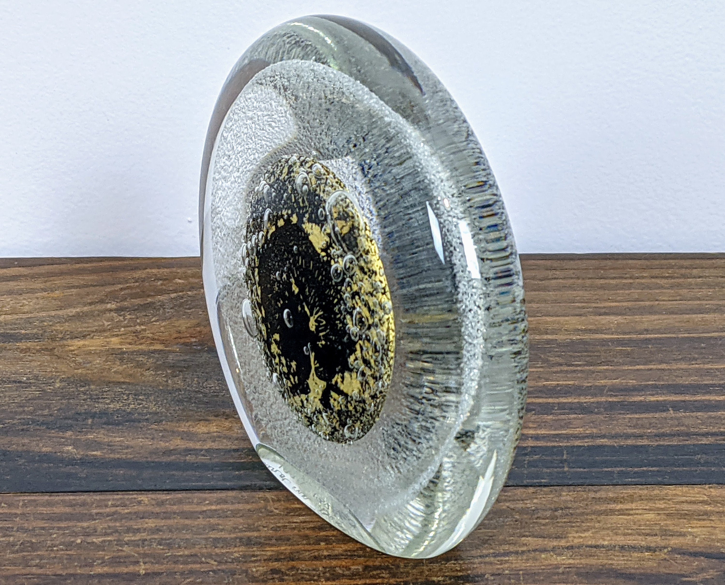 Art Objects Art & Collectibles Art Glass Disc Paperweight Sculpture ...