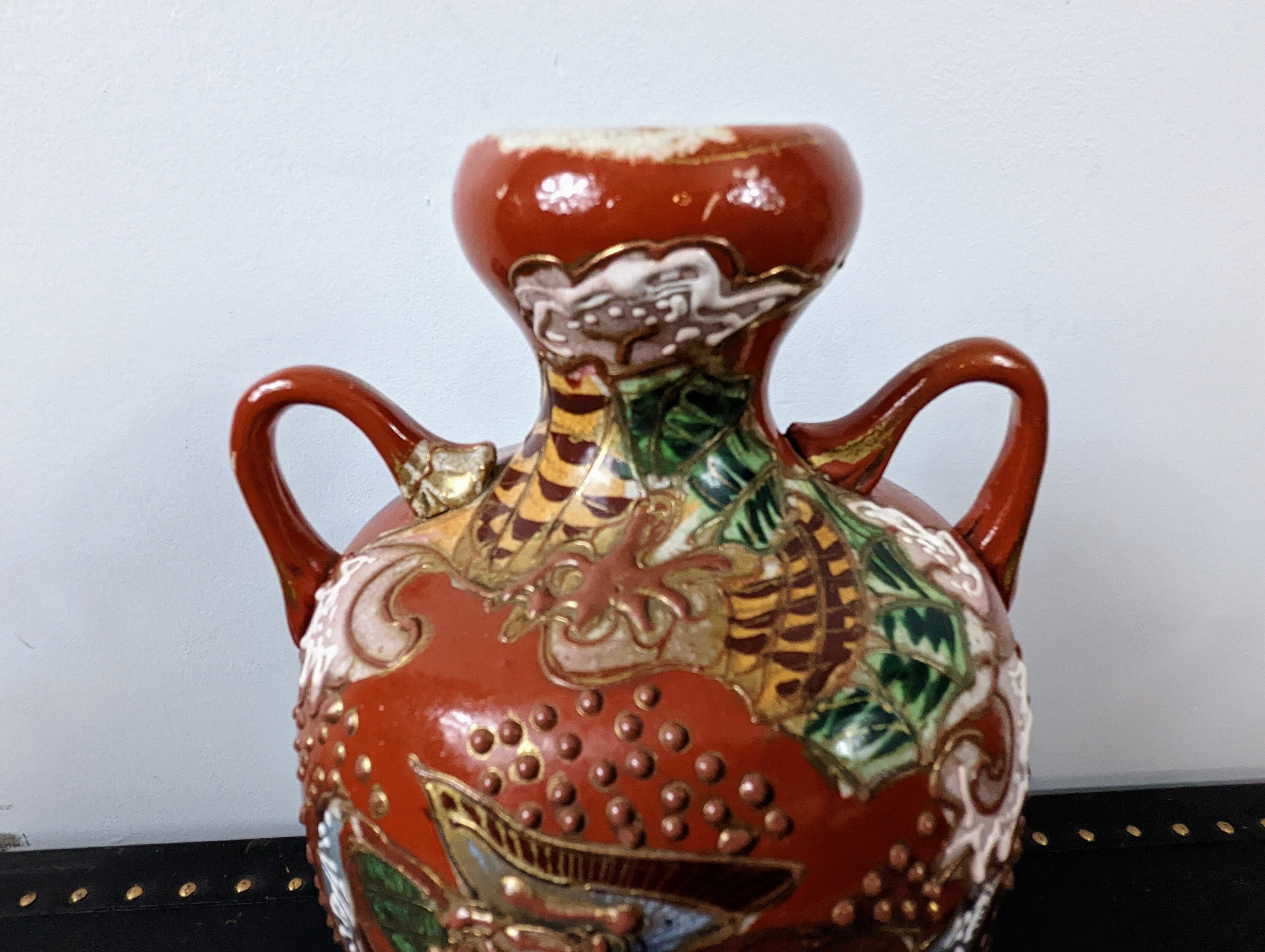 Antique Japanese Large Red Satsuma Vase - Etsy