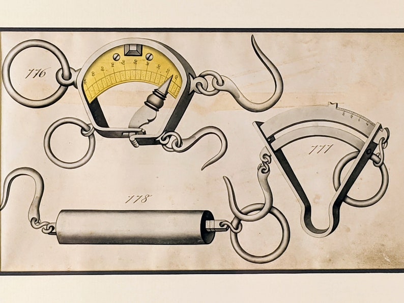 Antique Scientific Technical Drawing of Scales 2 Sided - Etsy