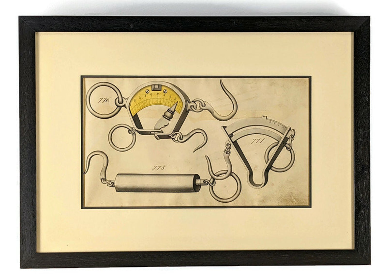 Antique Scientific Technical Drawing of Scales 2 Sided - Etsy