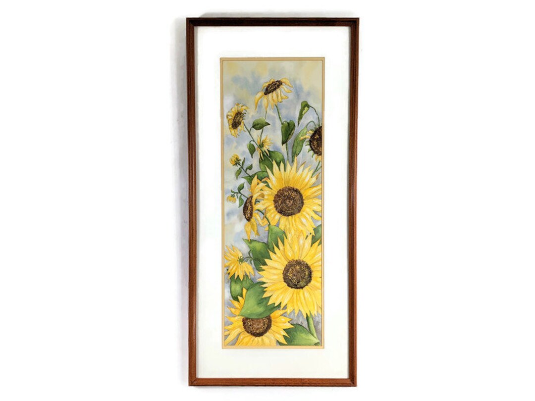 Constance Adams Framed Watercolor Painting of Sunflowers - Etsy