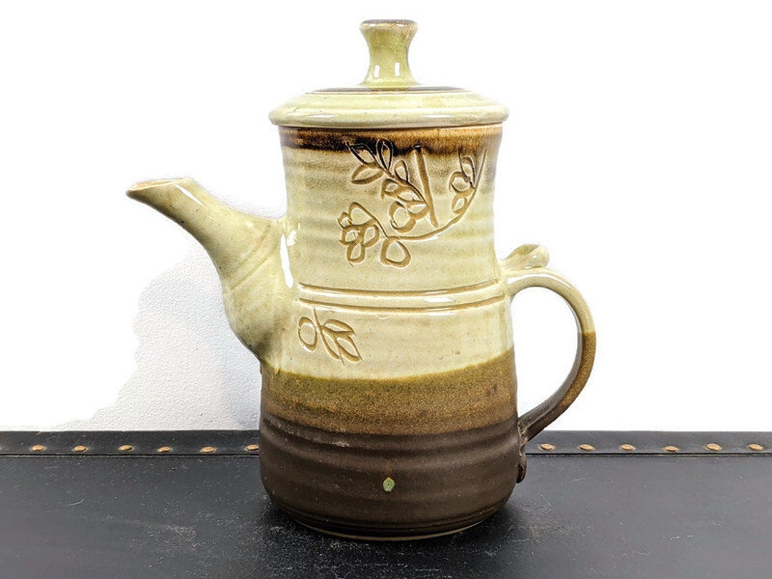 Beautiful Mid Century Modern Studio Pottery Teapot W/ Flower Design ...