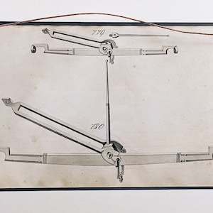Antique Scientific Technical Drawing of Scales - 2 Sided Drawing - Etsy
