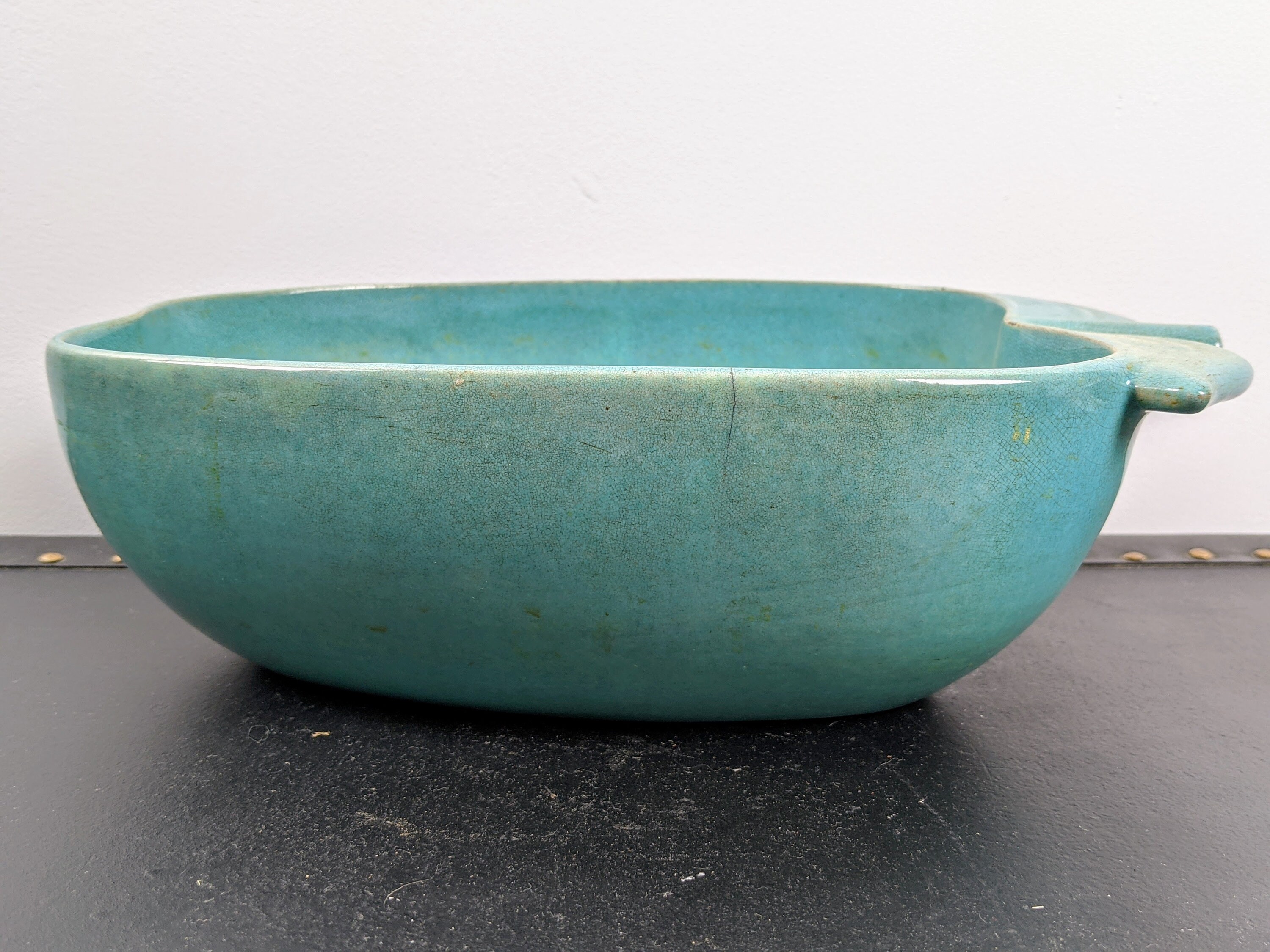Vintage Large Red Wing Apple Serving Bowl in Aqua - Etsy