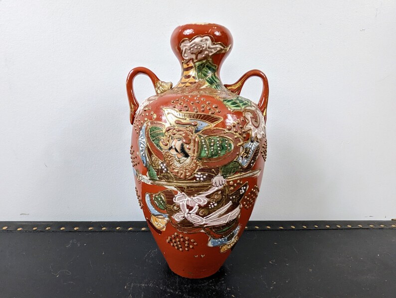Antique Japanese Large Red Satsuma Vase - Etsy