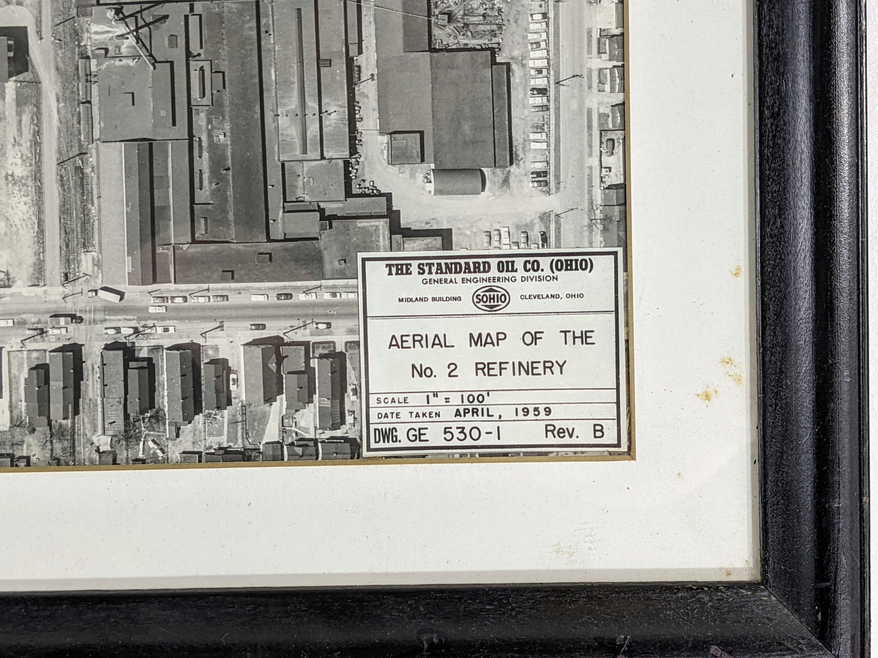 1959 Aerial Photograph of Standard Oil Refinery No. 2 Cleveland, Ohio ...