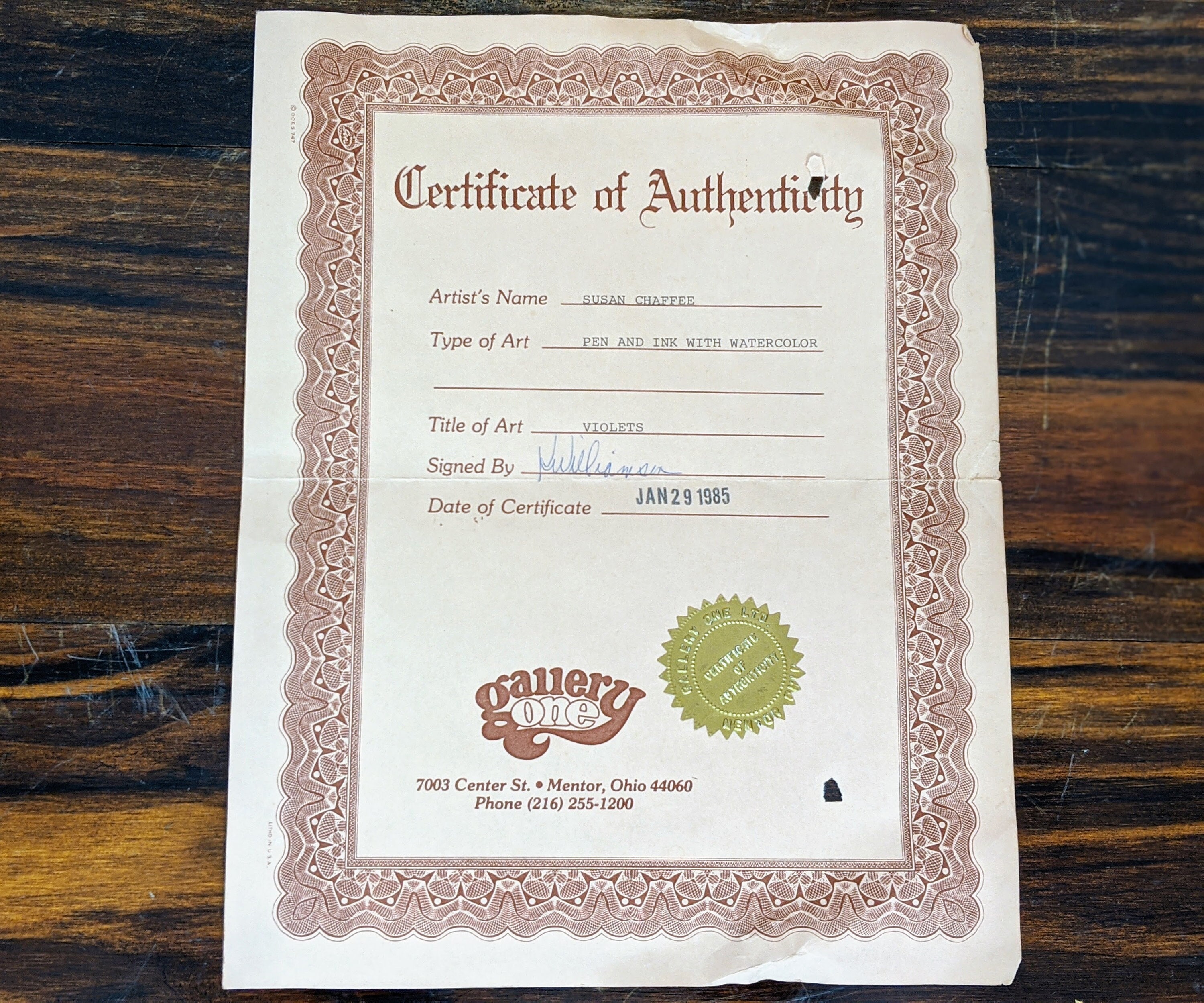 Original Susan Chaffee Watercolor & Pen Painting of Flowers W/ COA - Etsy