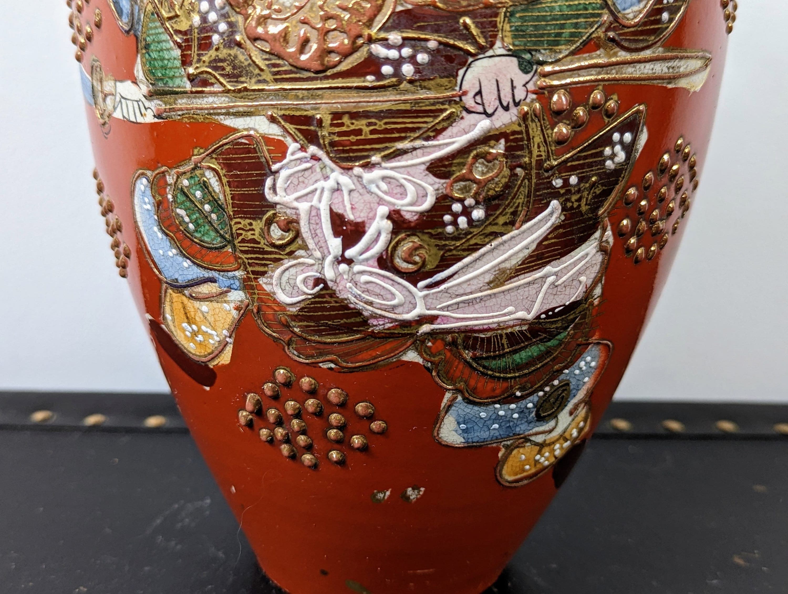 Antique Japanese Large Red Satsuma Vase - Etsy