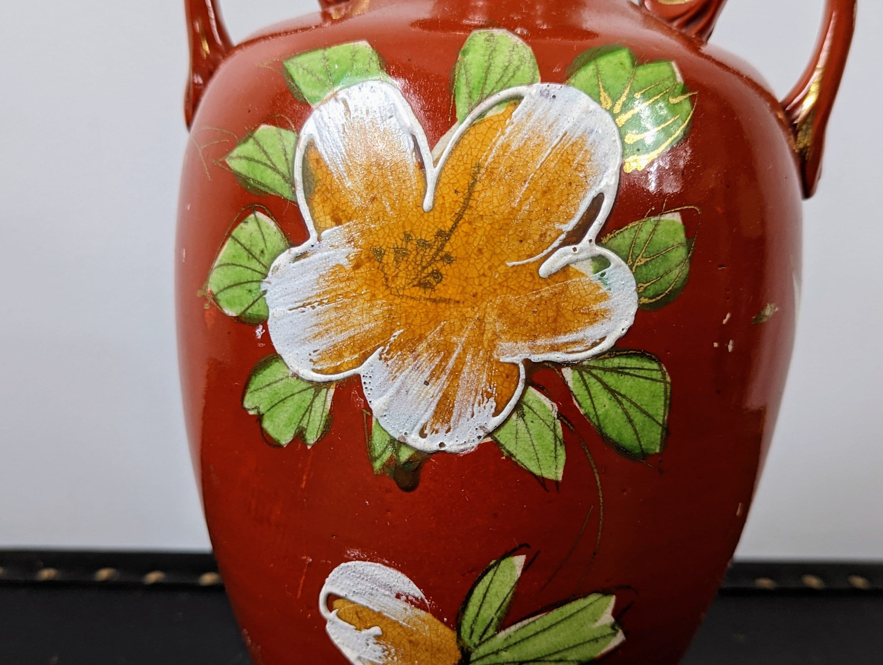 Antique Japanese Large Red Satsuma Vase - Etsy