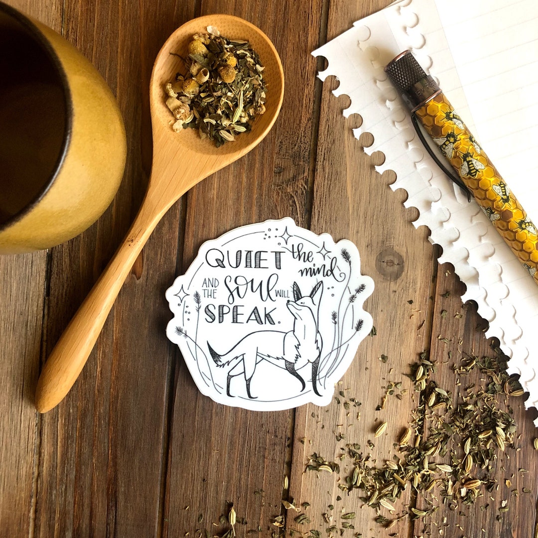 Mindfulness Fox Vinyl Sticker - Inspirational Quote Decal - Etsy