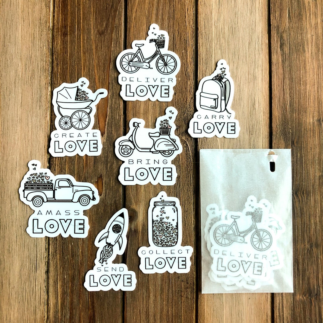 Spread Love Sticker Series / Mini Vinyl Stickers / Laptop Stickers ...