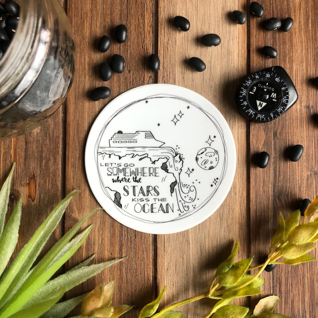 Let's Go Somewhere Where the Stars Kiss the Ocean / Vinyl Sticker ...