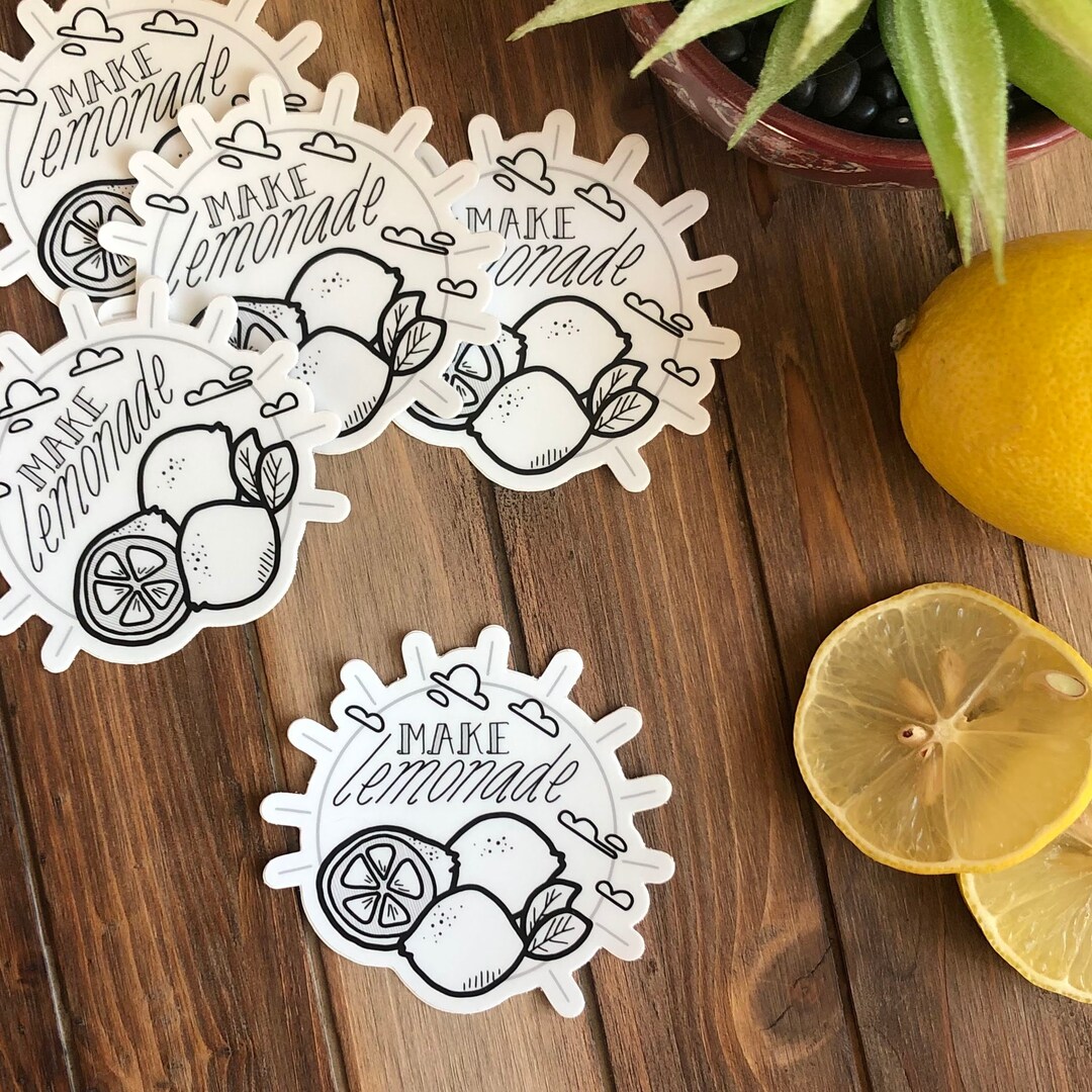 Make Lemonade / Vinyl Sticker / Inspirational Quote / Laptop Sticker ...
