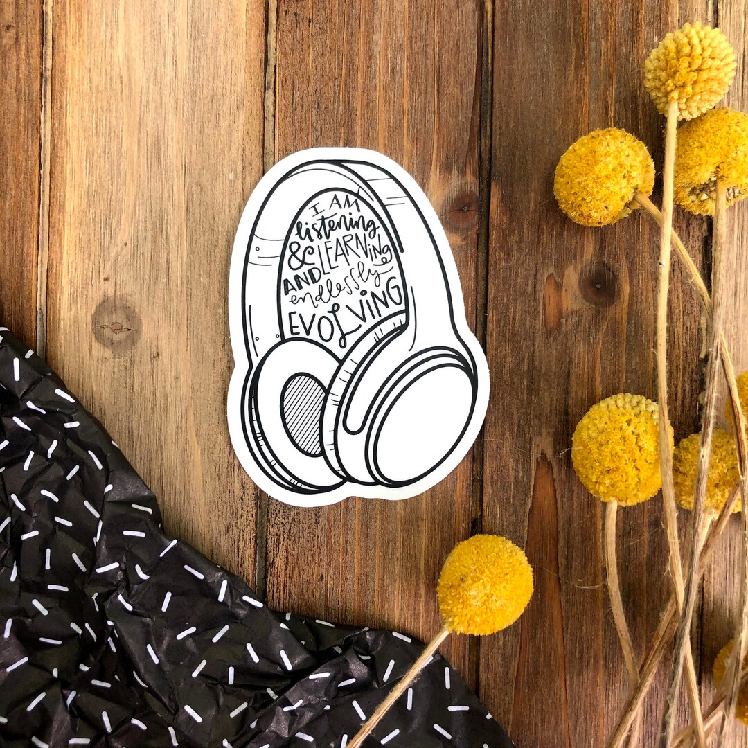 Allyship / Listening and Learning / Headphones / Vinyl Sticker ...