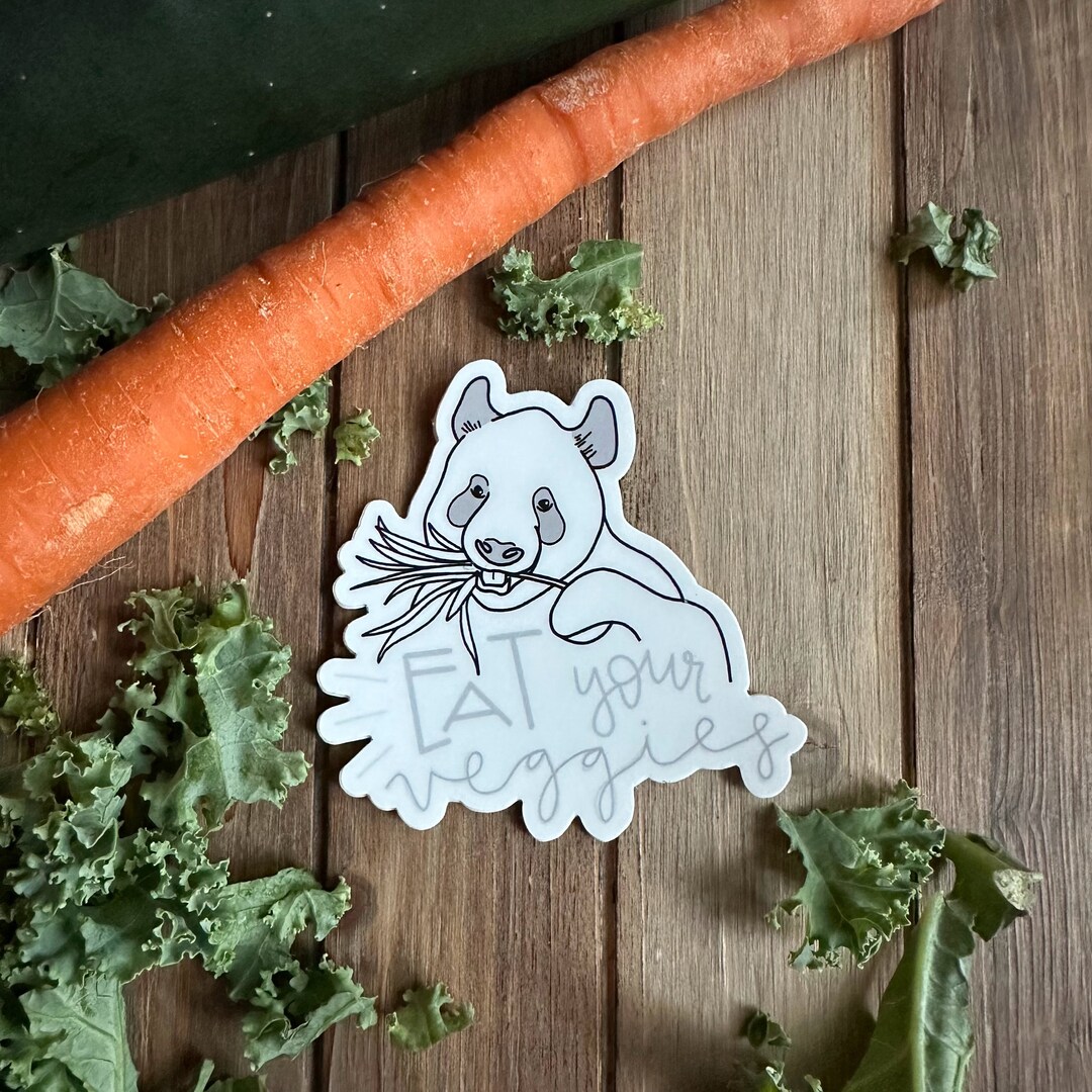 Eat Your Veggies Vinyl Sticker / Panda Laptop Sticker - Etsy