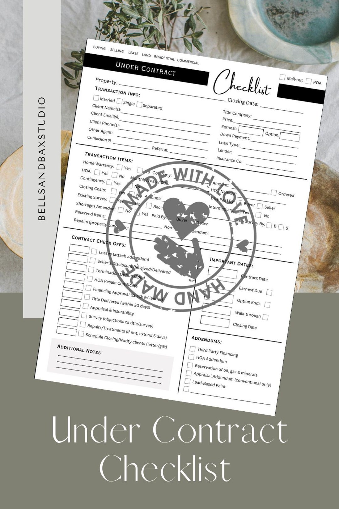 Real Estate Under Contract Checklist Template, Checklist, Under ...