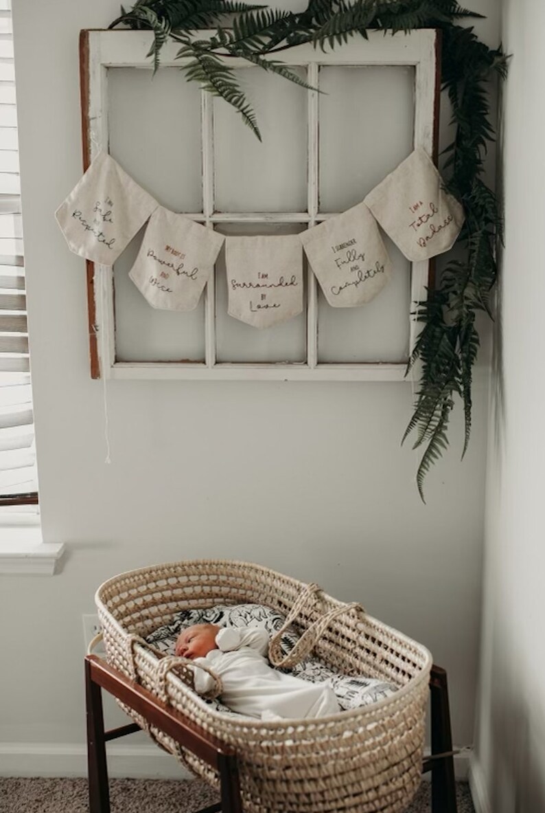 Custom Birth Affirmation Banner Flags - Hand Embroidered - Etsy