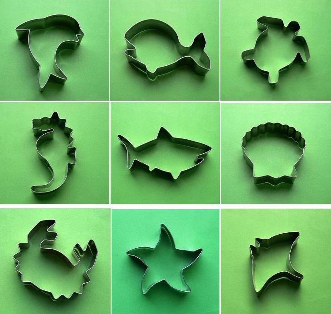 Ocean Sea Creature Cookie Cutter Shark Whale Dolphin Seahorse Shell ...