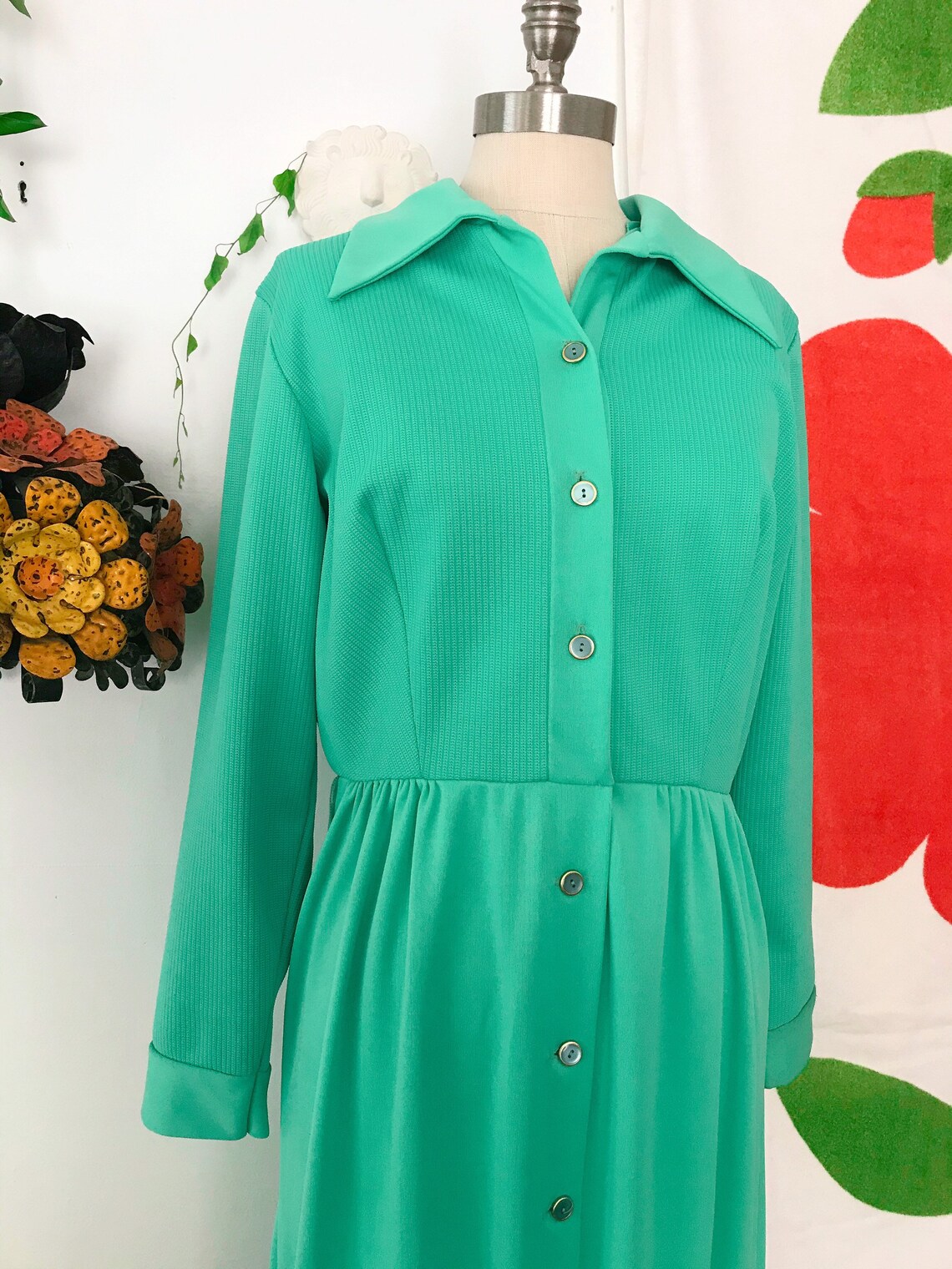 70s Vintage Green Maxi Disco Dress Vintage Green Maxi Gown 70s Green ...