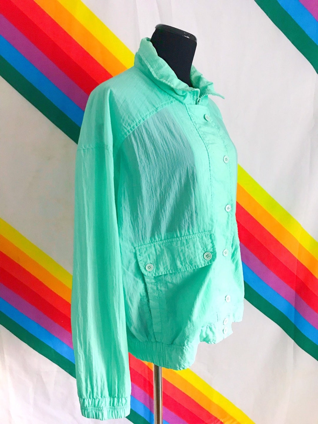 80s 90s Vintage Mint Windbreaker Jacket 90s Mint Bomber Windbreaker ...