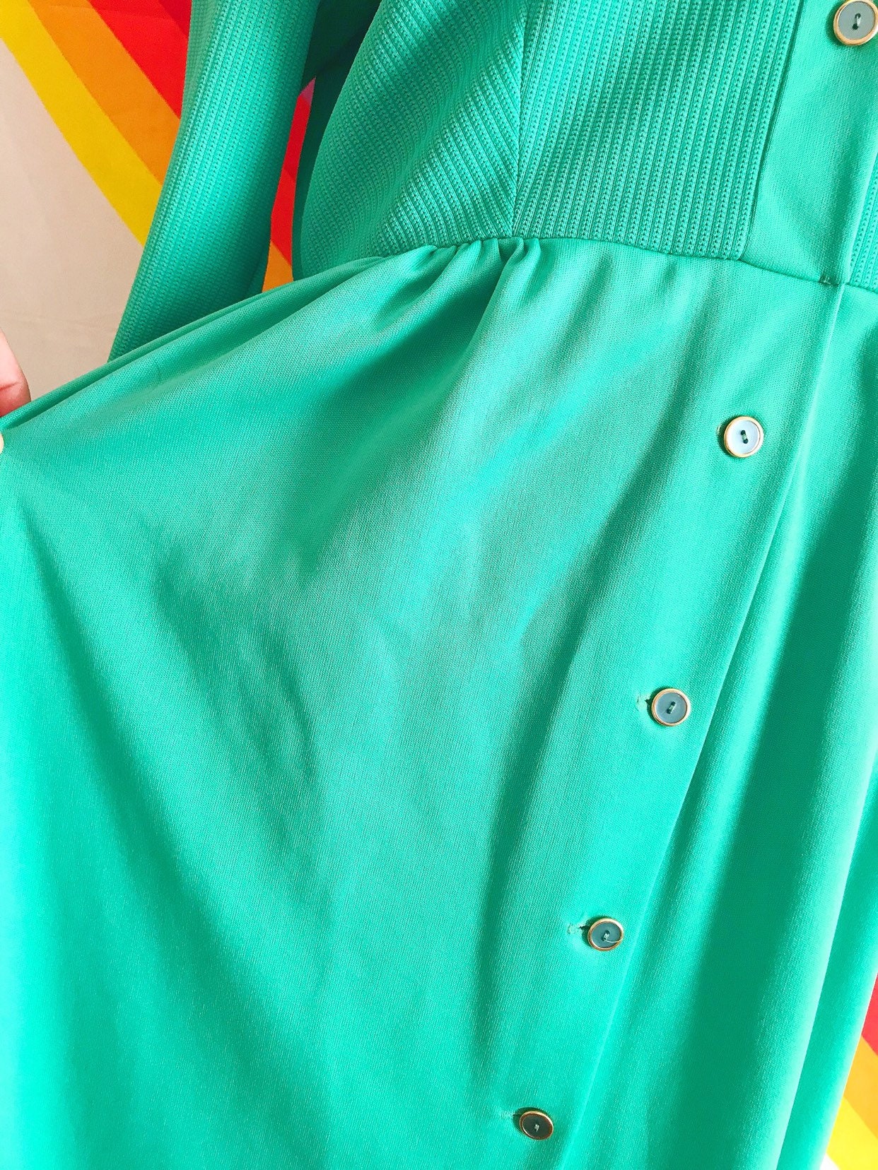 70s Vintage Green Maxi Disco Dress - Vintage Green Maxi Gown - 70s ...