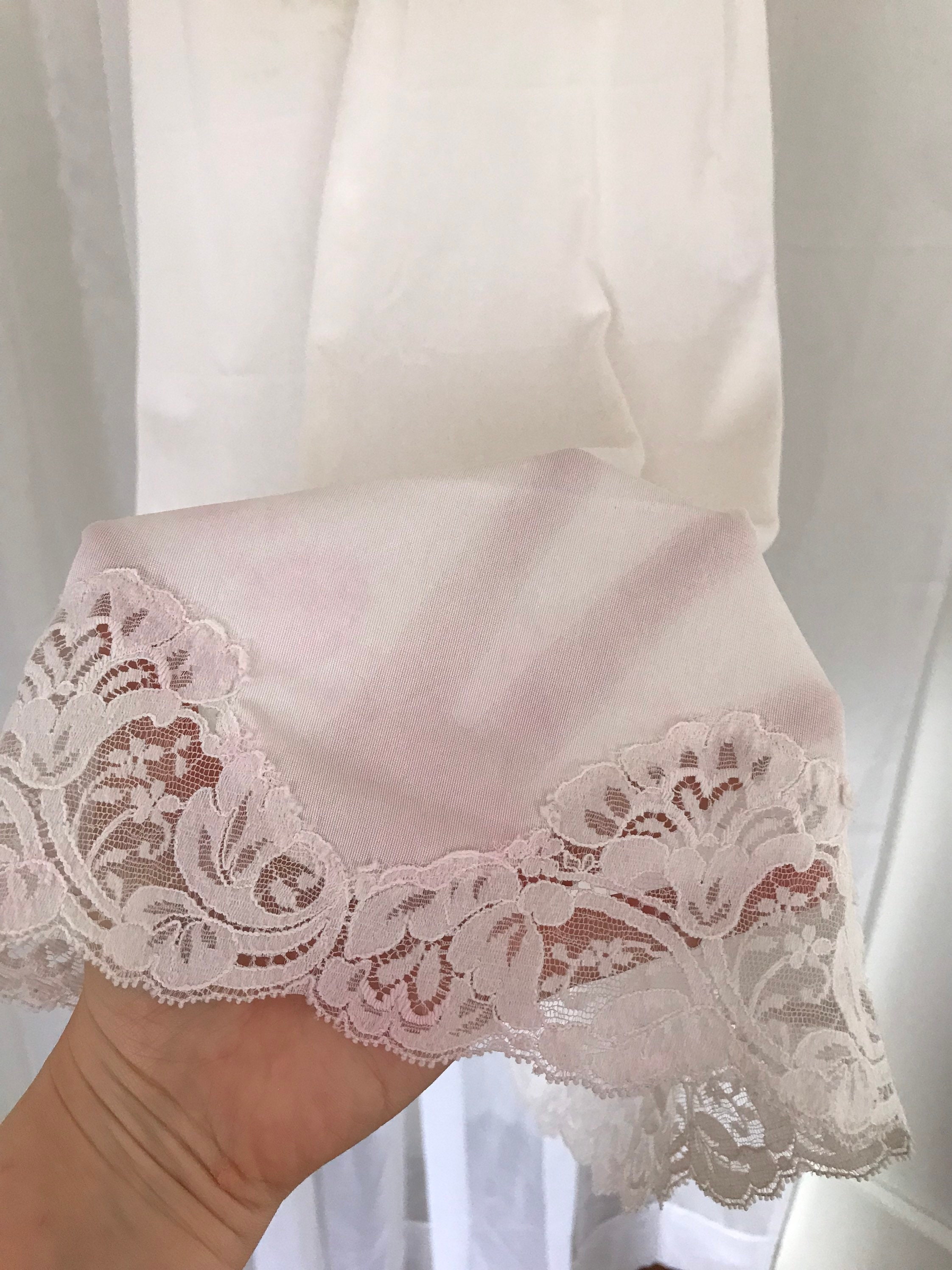 70s 80s Classic White Lingerie Lace Slip Dress Sz MD Vintage - Etsy