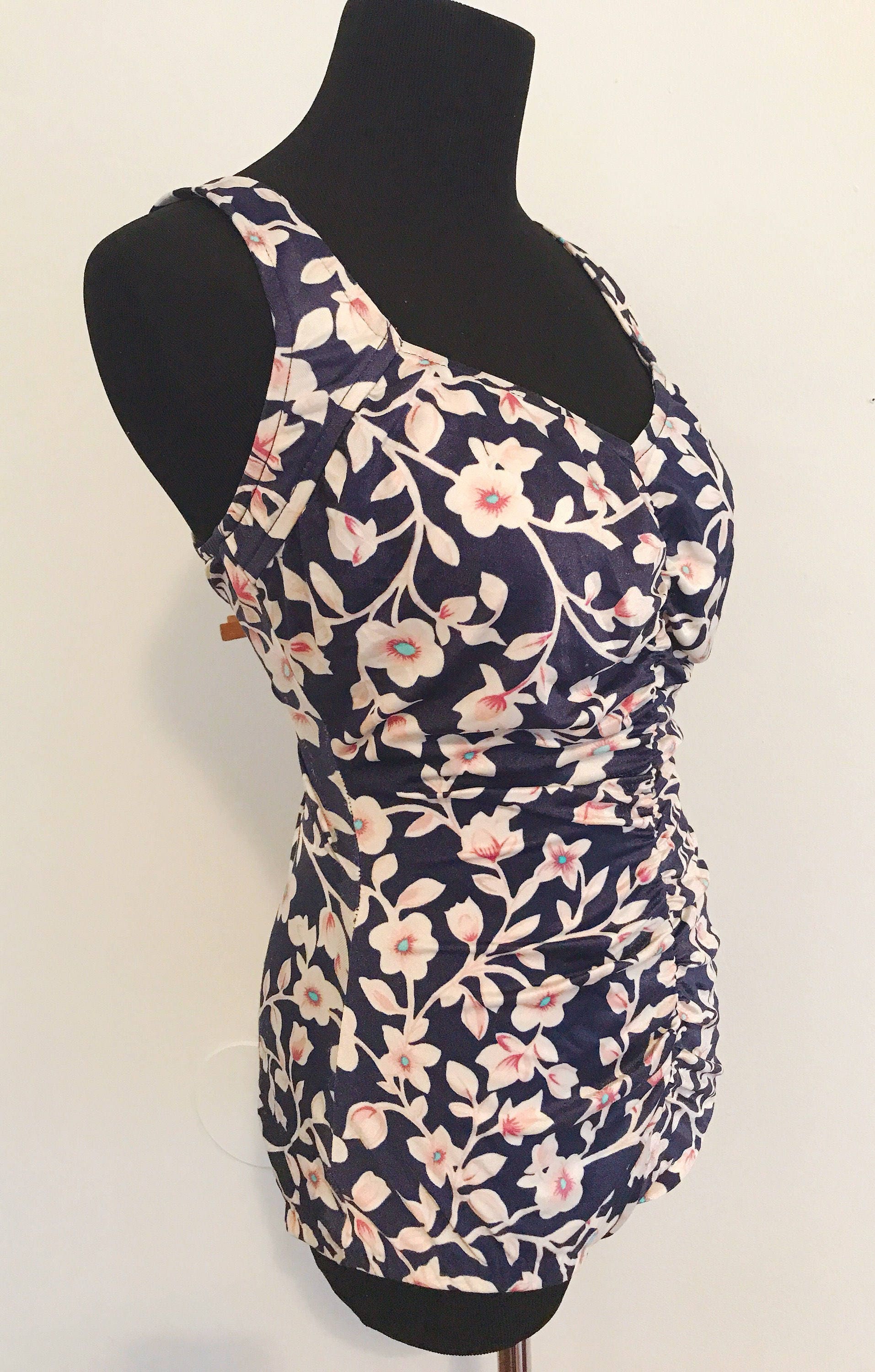 1980s Maxine of Hollywood Floral Vintage Inspired Swim Suit Vintage ...