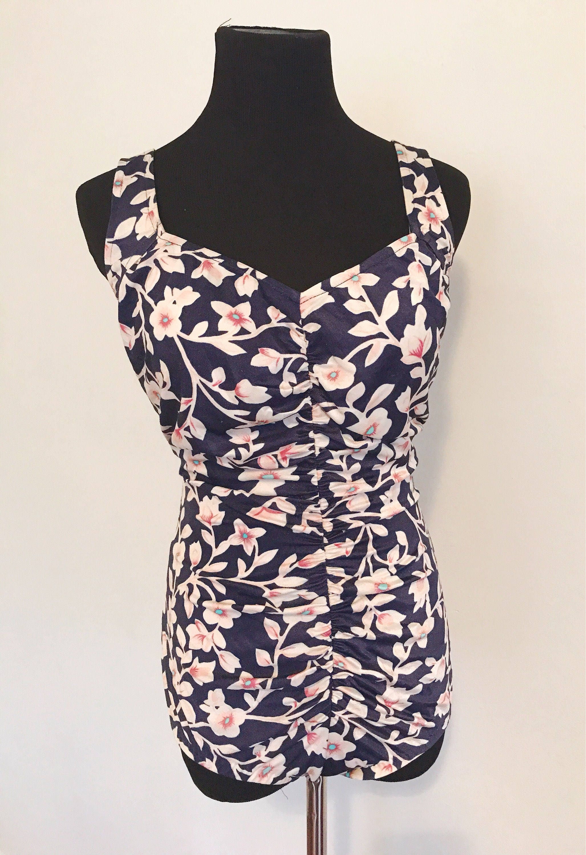 1980s Maxine of Hollywood Floral Vintage Inspired Swim Suit Vintage ...