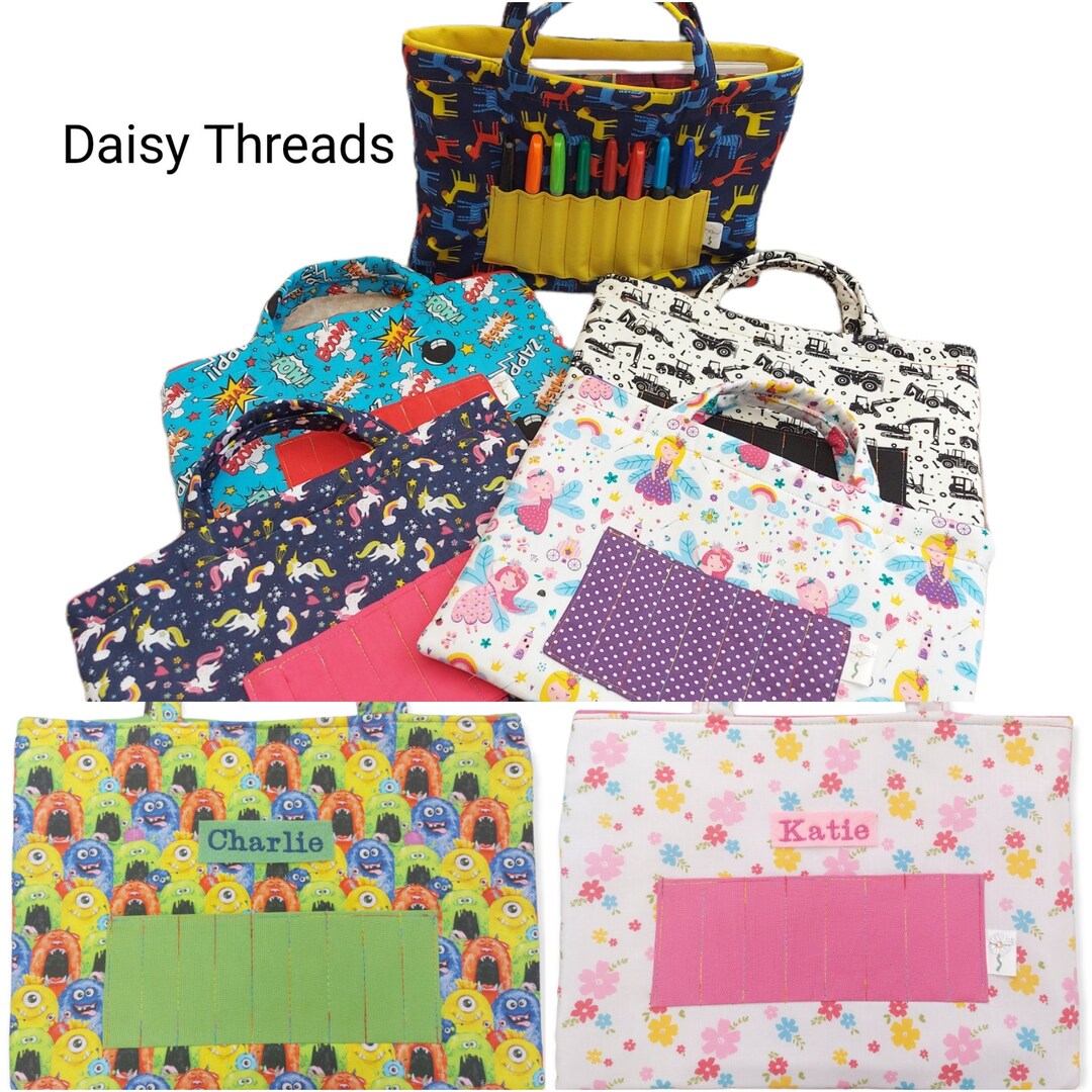 CHILDRENS BOOK BAG Colouring Book Bag With Pencil Holder - Etsy