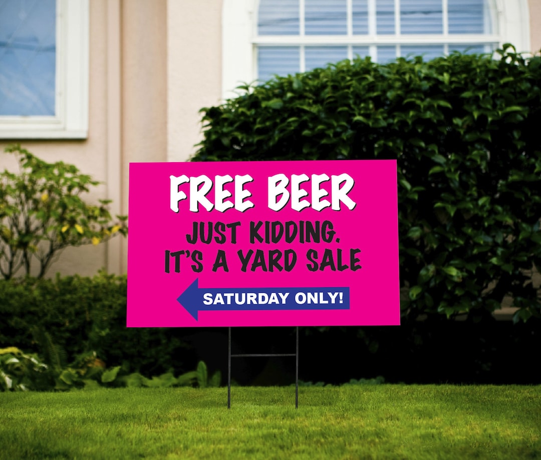 Funny Yard Sale Signs Set of 6 Digital Download Funny, Garage Sale ...