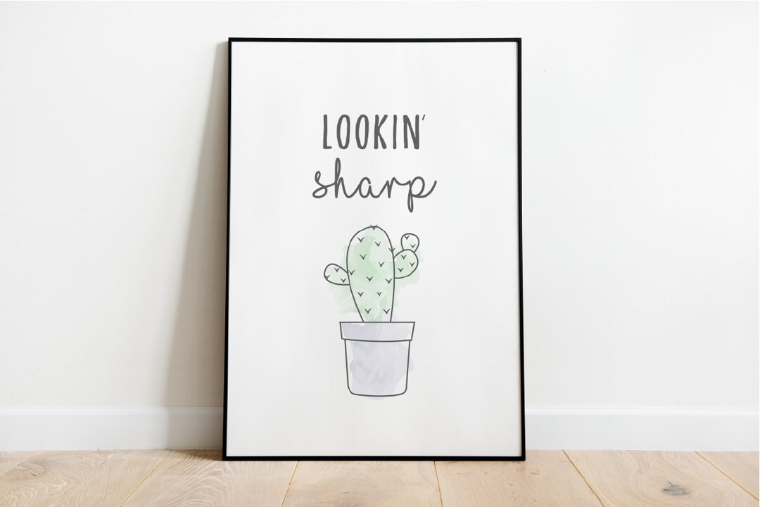 Lookin' Sharp Cactus Digital Download Watercolor, Sublimation, SVG ...