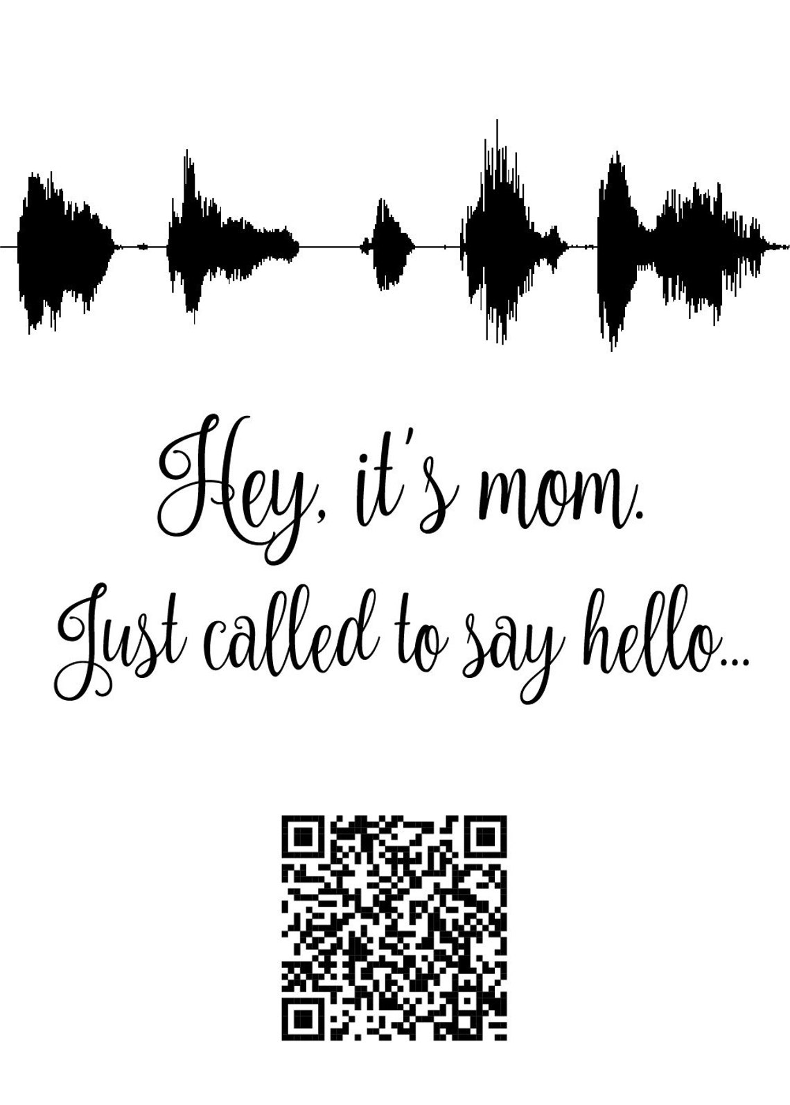Customized Soundwave Art With QR Code I Love You Digital - Etsy