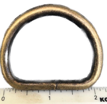 2.25" Metal D Rings Non Welded Antique Brass 4-pack Purse D-rings Heavy ...
