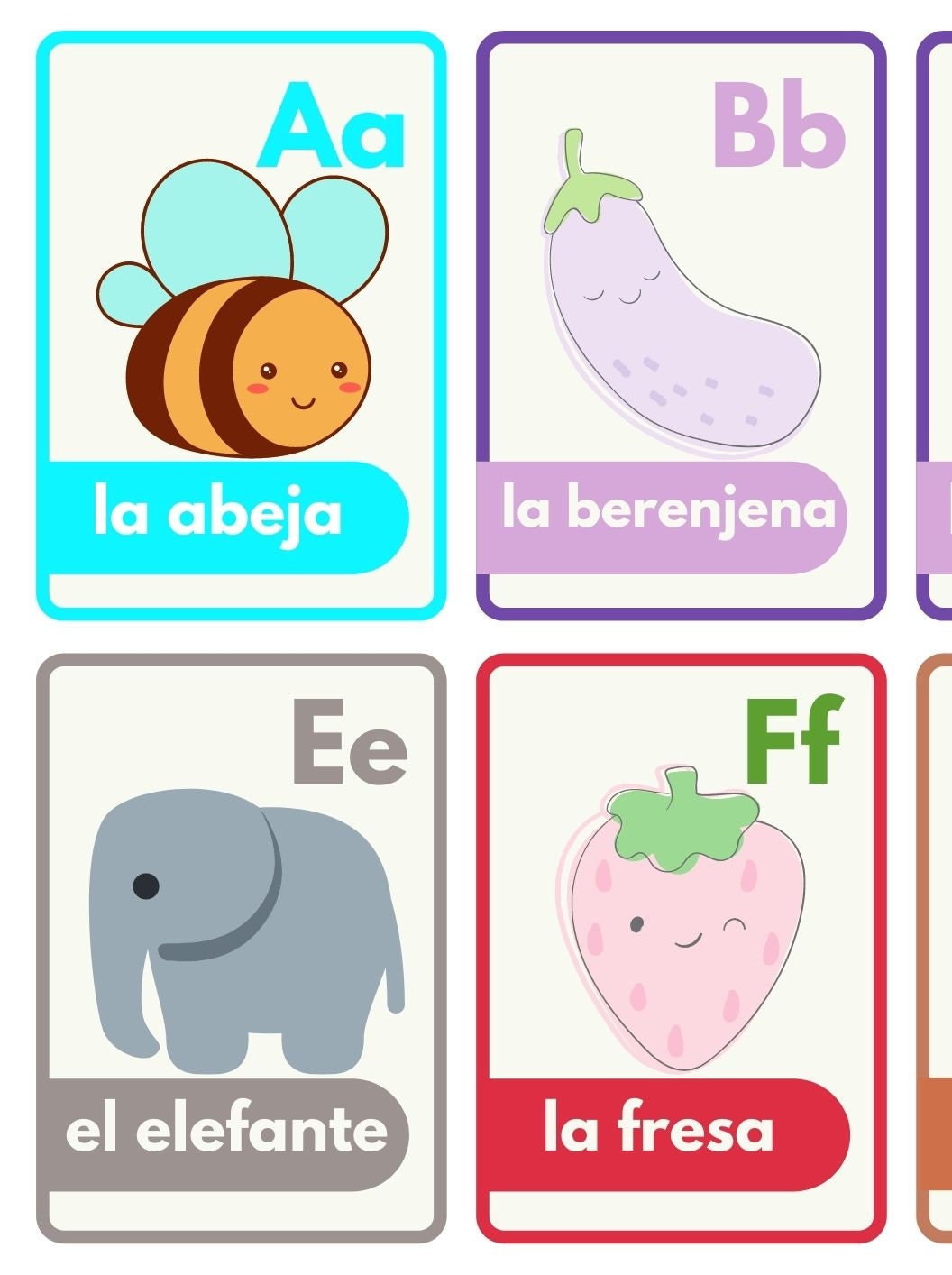 Spanish ABC Alphabet Flashcards Abecedario - Etsy México