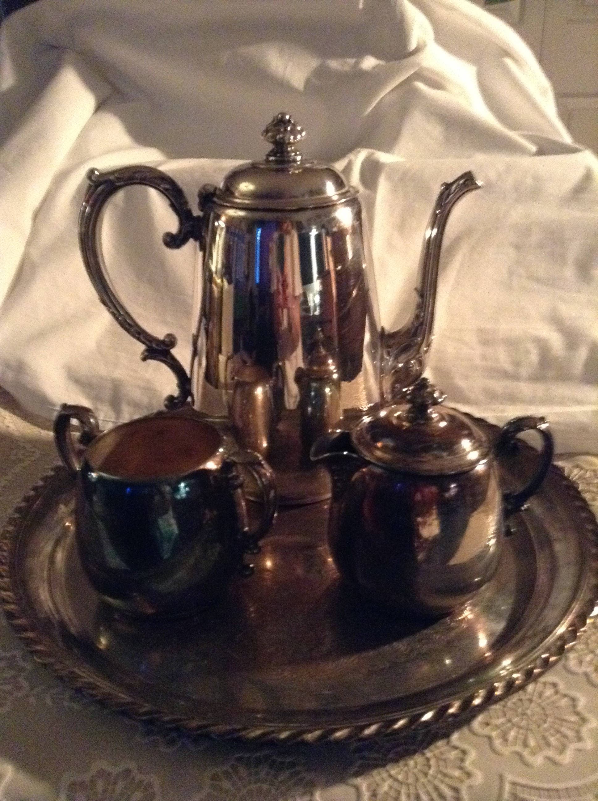 Wm. Rogers Silver Tea Set - Etsy