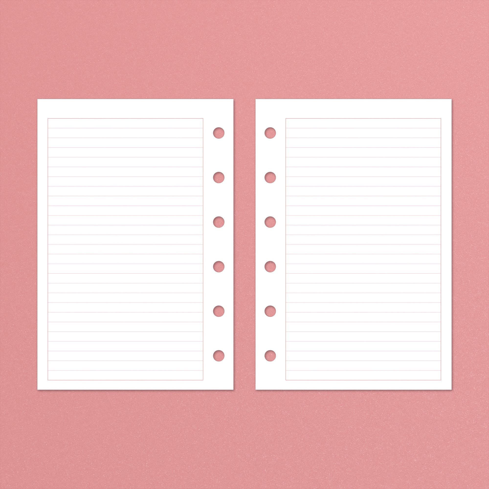 Note Pocket Rings Printable Planner Inserts Four Colors Dot Grid Lined ...