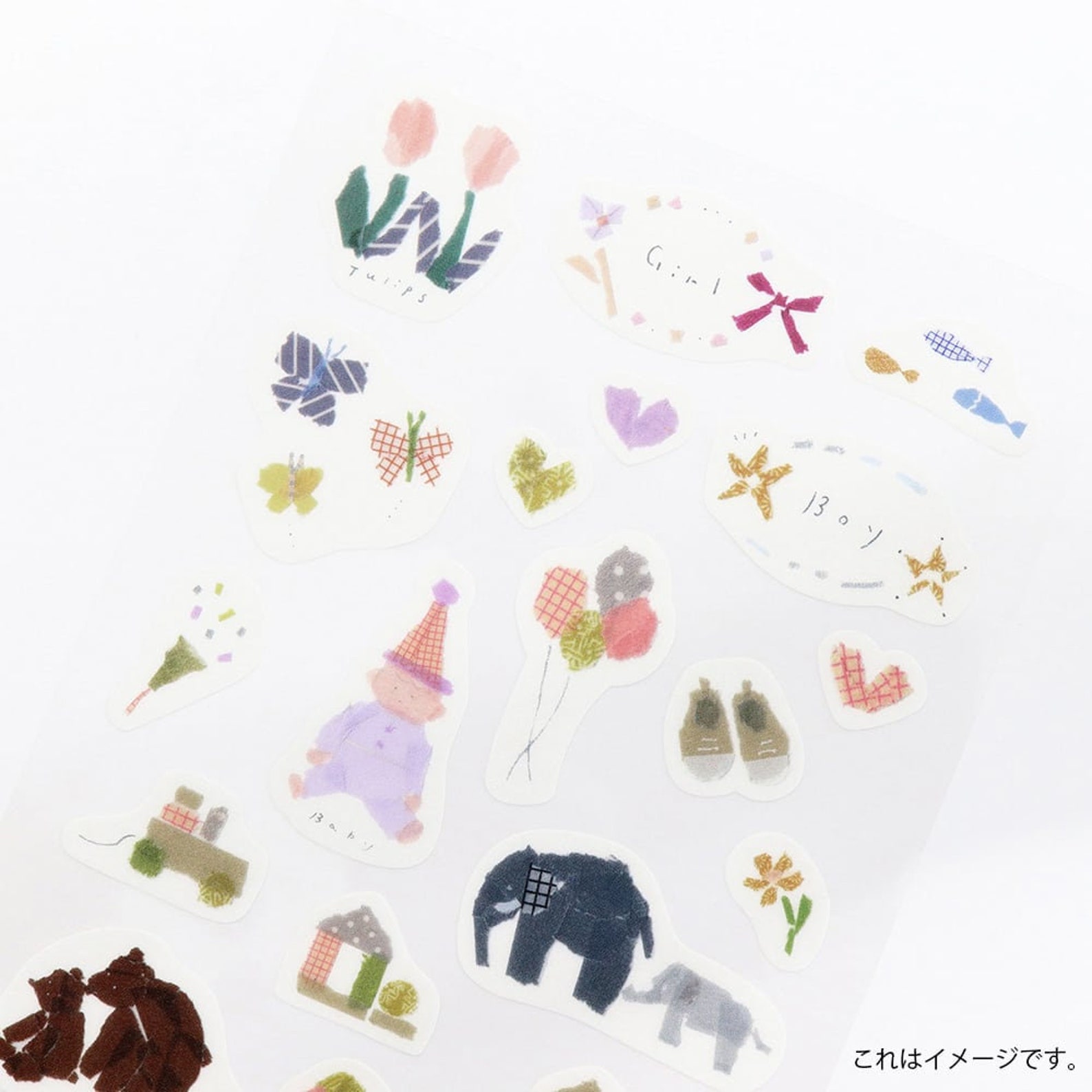 Saien Chigiri-e Style Sticker Series Designed by Miki Tamura - Etsy