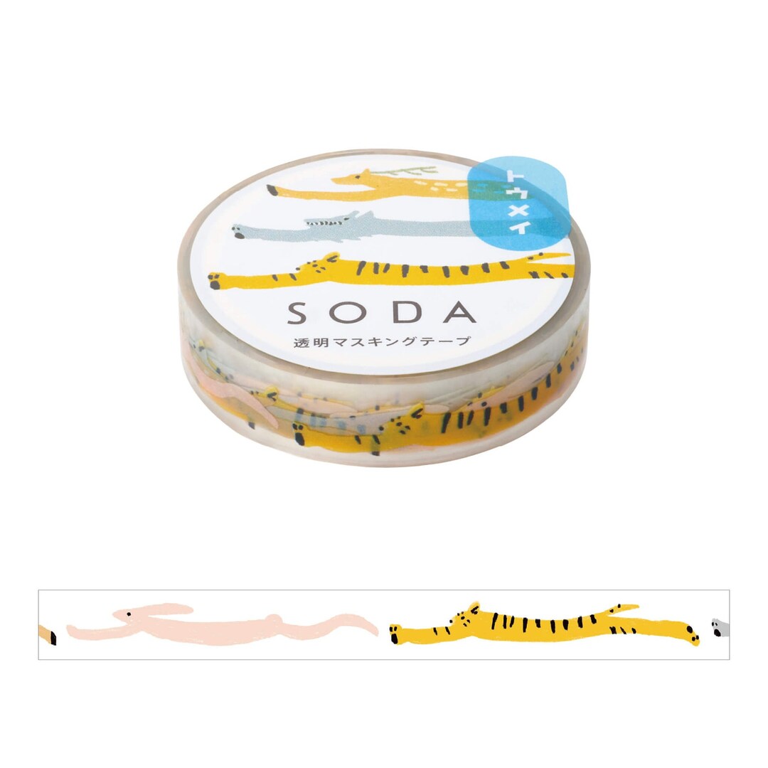 KING JIM Hitotoki Soda Clear Tape Series Catch and Run - Etsy
